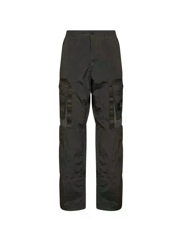 Stone Island Cargo Pants With Logo Patch - Grey