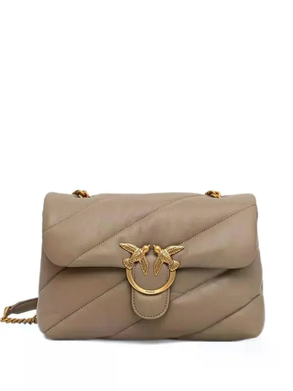 Pinko Love Bag Quilted Leather Shoulder Bag - Grey