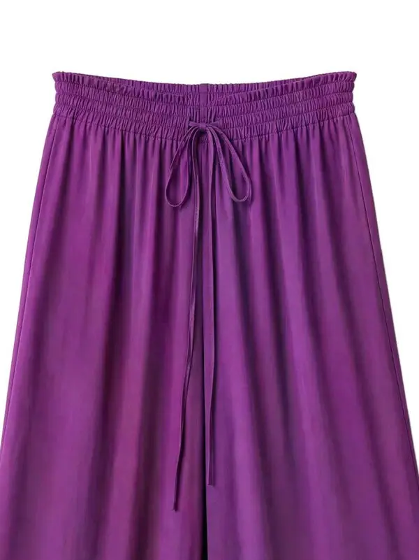 NEMA Drawstring Palazzo Pants - Purple