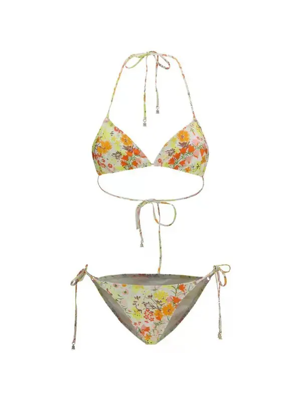 Zimmermann Solstice Floral-print Bikini - Neutrals