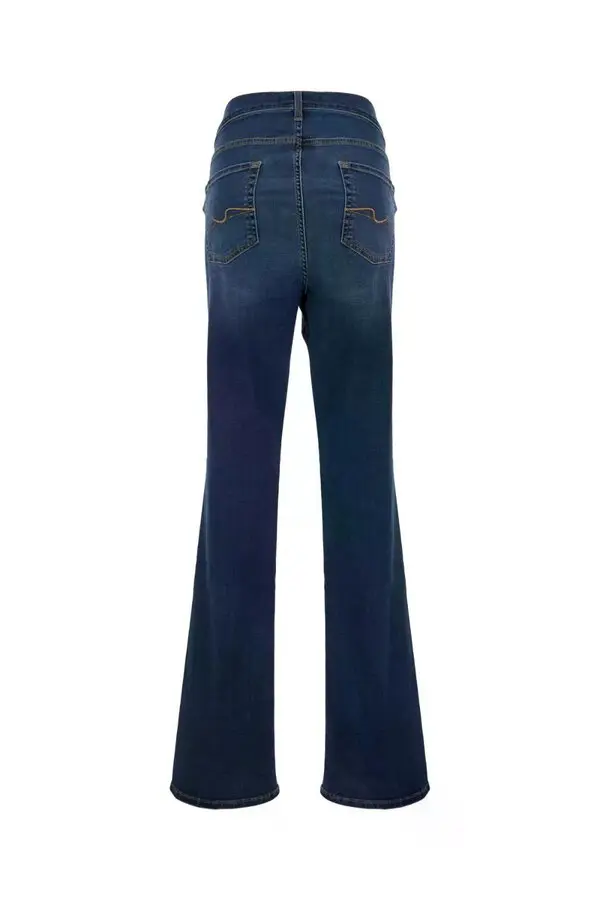 7 For All Mankind Faded-effect Embroidered Jeans
