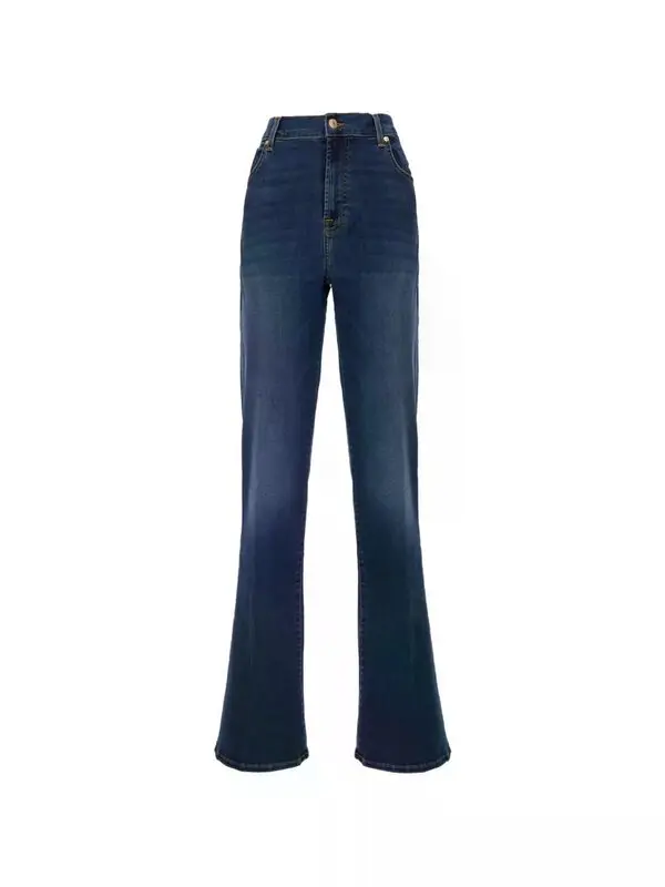 7 For All Mankind Faded Effect Embroidered Jeans
