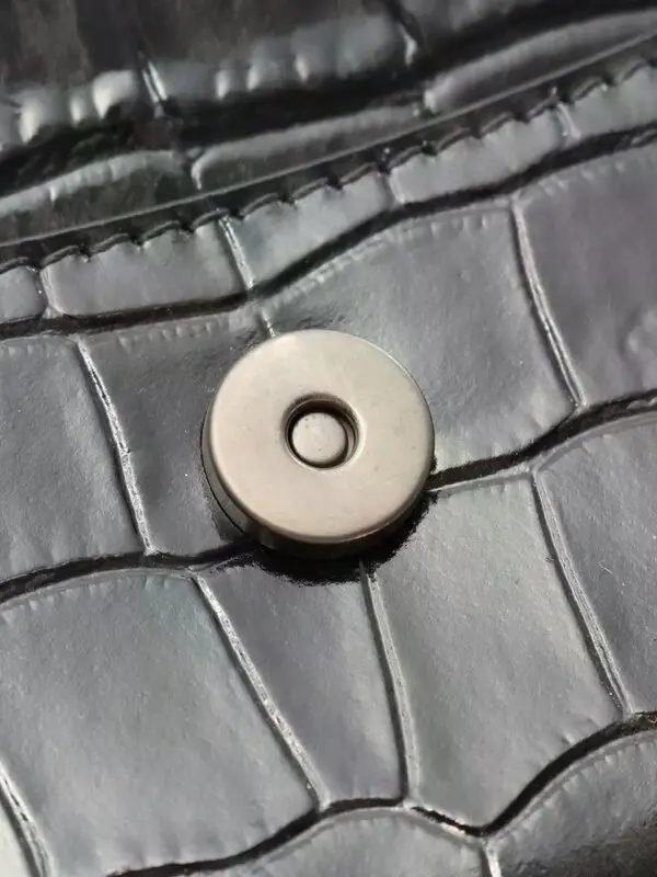 Balenciaga Hourglass Croc-embossed Chain Shoulder Bag