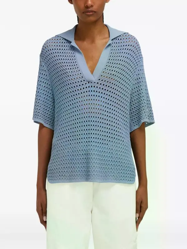 FERRAGAMO Open Knit Polo Shirt