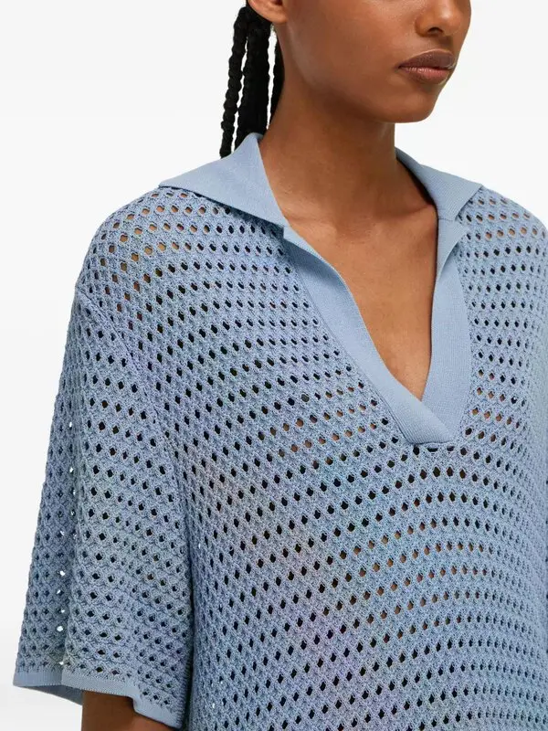 FERRAGAMO Open Knit Polo Shirt