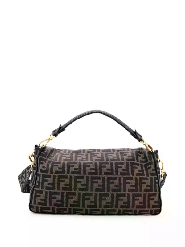 Fendi Baguette Nm Bag Zucca Canvas Large Shoulder Bag