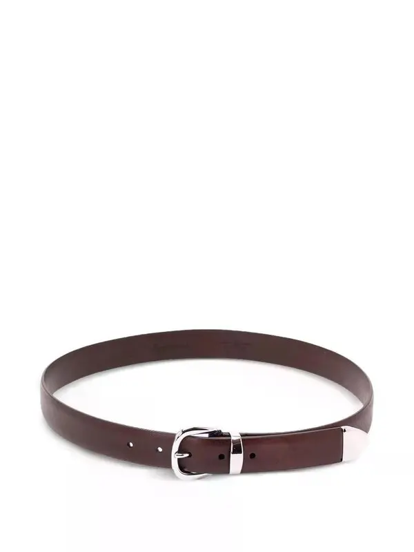 Anderson's Leather Belt With Silver-tone Buckle - Brown