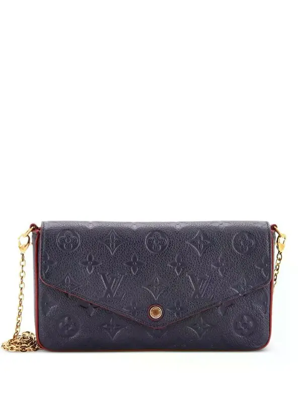 LOUIS VUITTON Felicie Pochette Monogram Empreinte Leather Crossbody Bag - Blue