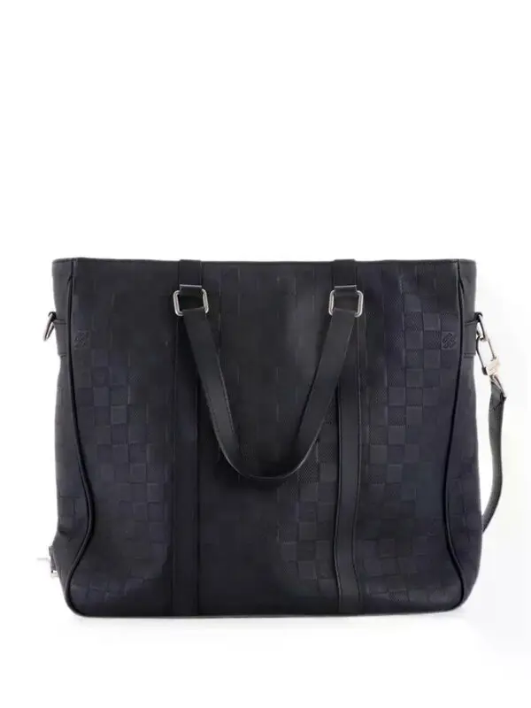 LOUIS VUITTON Tadao Handbag Damier Infini Leather Pm Tote Bag - Black
