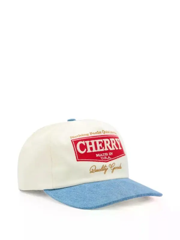 CHERRY LA Logo-embroidered Denim-brim Cap