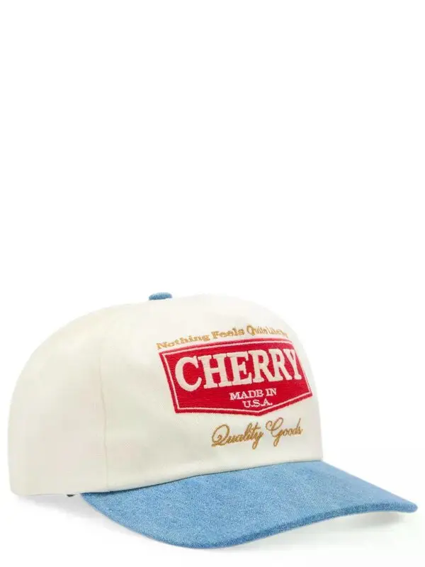 CHERRY LA Logo-embroidered Denim-brim Cap