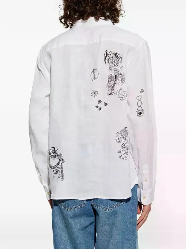 ALLSAINTS Terror Graphic-print Linen Shirt
