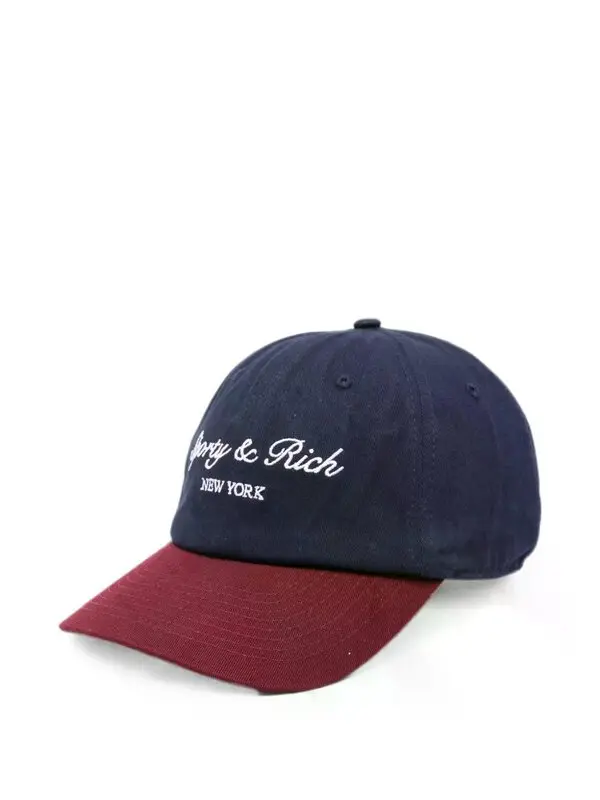 SPORTY & RICH Logo-embroidered Baseball Cap - Blue