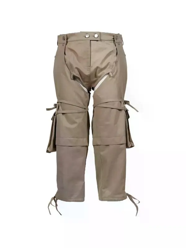 SRVC STUDIO Bella Cut-out Tie-fastening Cargo Pants - Neutrals
