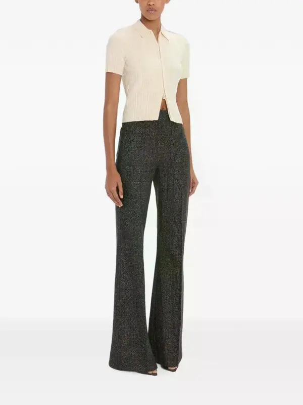 Victoria Beckham Ribbed-knit Short-sleeve Shirt
