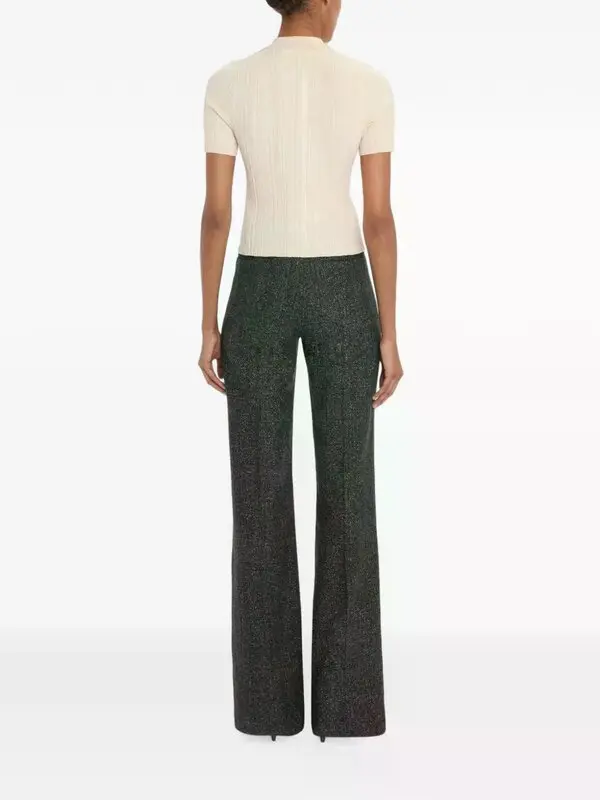 Victoria Beckham Ribbed-knit Short-sleeve Shirt