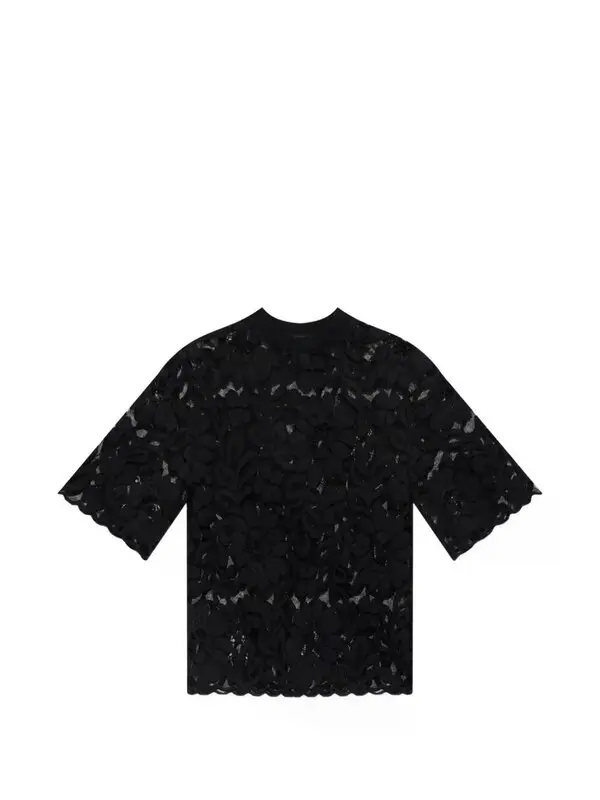ALLSAINTS Floral-lace Scalloped-edge Top
