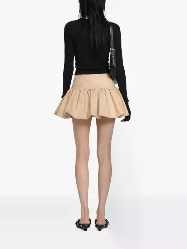 GANNI Pinstripe Ruffled Mini Skirt