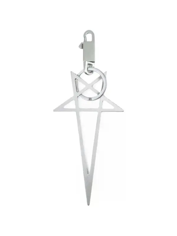 Rick Owens Temple Big Pentagram-pendant Keyring - Silver