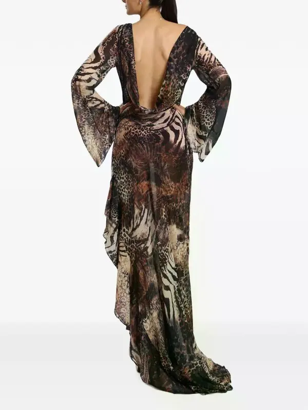 MIAU BY CLARA ROTESCU Animal-print Maxi Dress