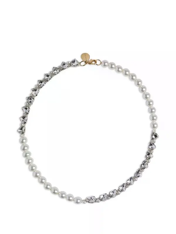 Simone Rocha Pearl And Crystal Necklace - Silver