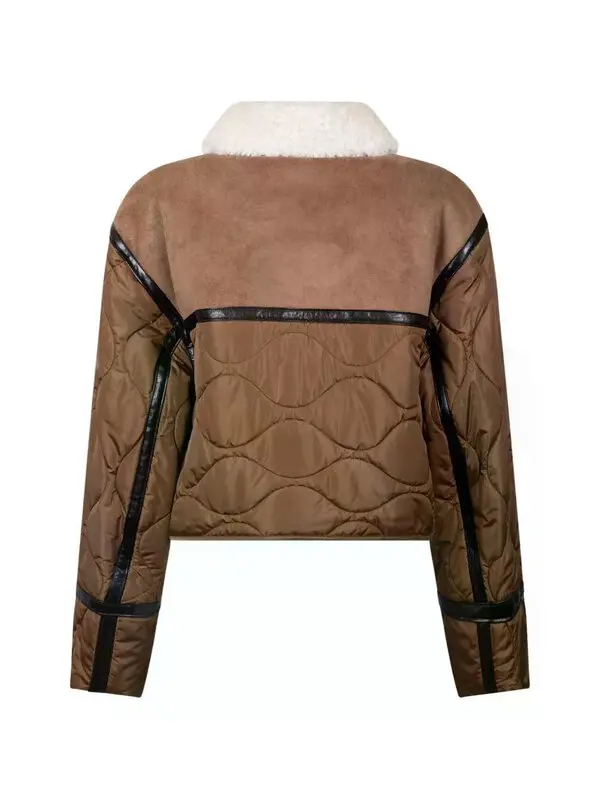 Max Mara Quilted Shearling-collar Jacket