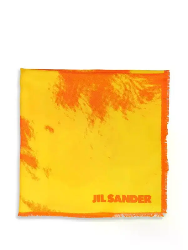 JIL SANDER Logo-print Fringed Scarf
