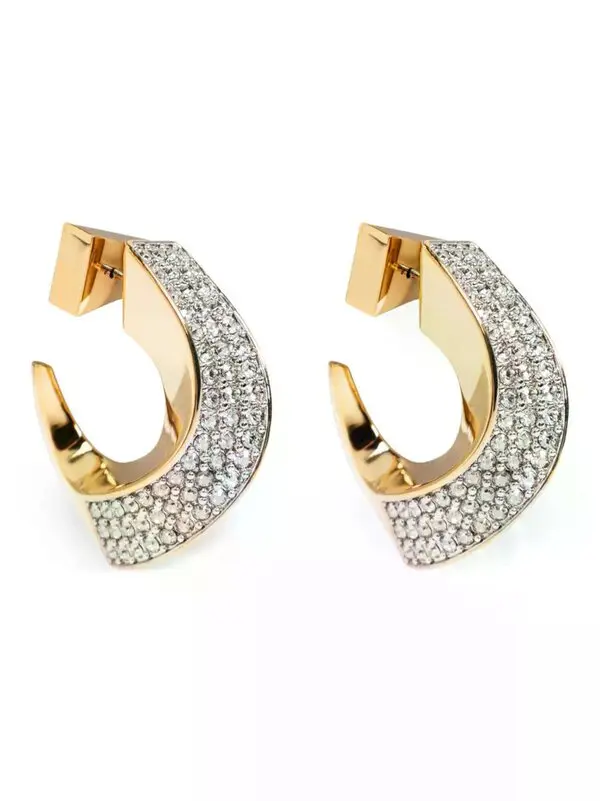 LANVIN Crystal-embellished Hoop Earrings - Gold