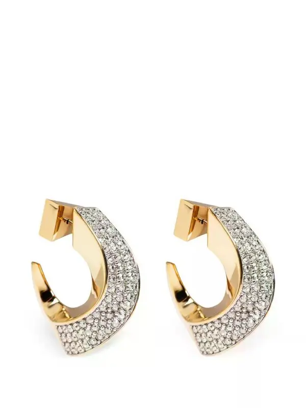 LANVIN Crystal-embellished Hoop Earrings - Gold