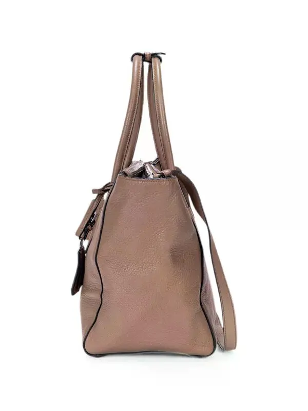 Prada Logo Plaque Tote Bag