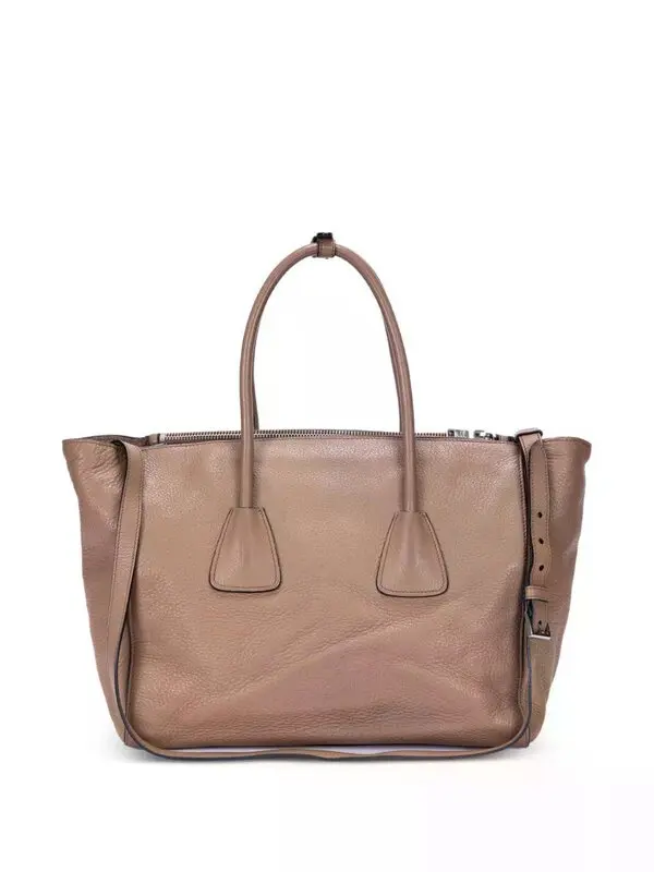 Prada Logo Plaque Tote Bag