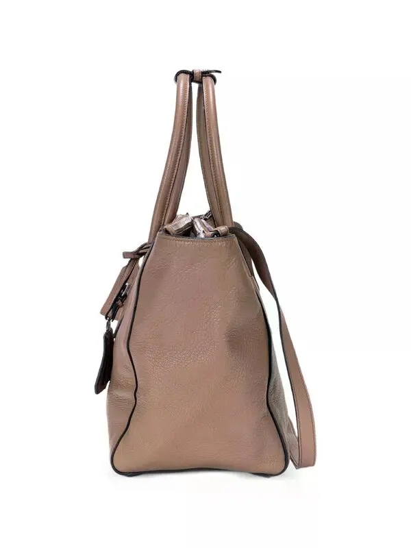 Prada Logo Plaque Tote Bag