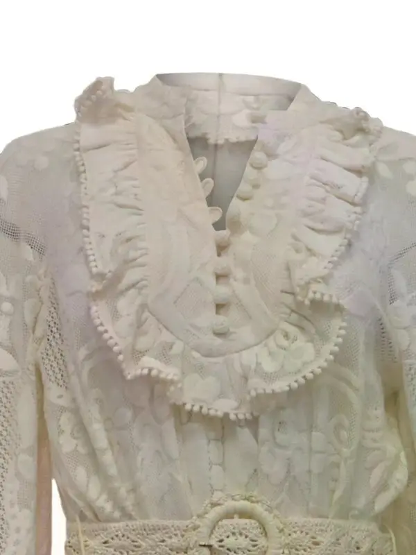 Zimmermann Tiggy Ruffled Lace Mini Dress