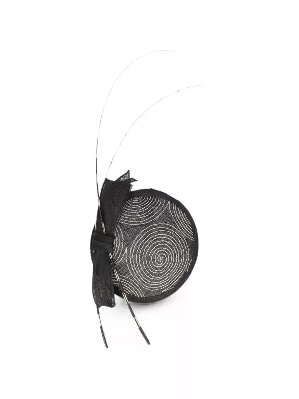 Giorgio Armani Spiral-print Feathered Fascinator Hat
