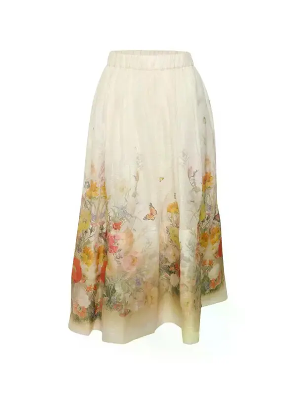 Zimmermann Tranquillity Floral-print Skirt