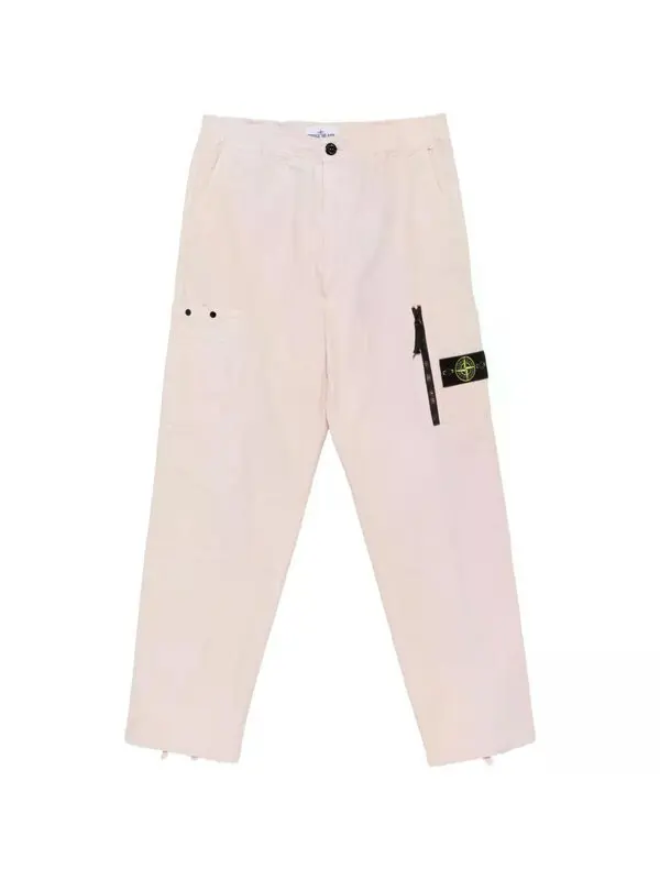 Stone Island Loose-fit Cargo Pants With Compass Badge - Pink