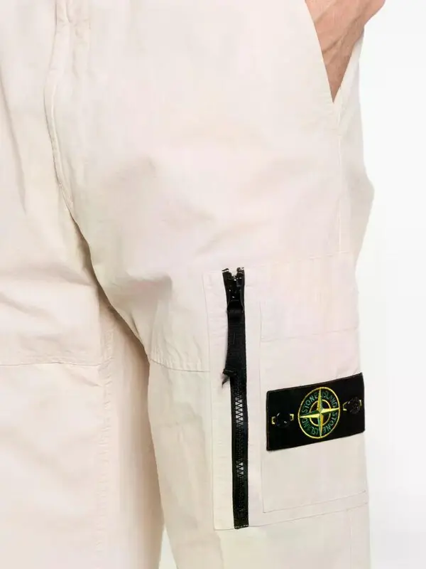 Stone Island Loose-fit Cargo Pants With Compass Badge - Pink