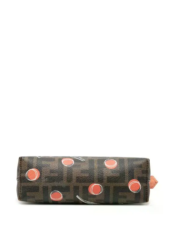 Fendi Zucca Coated Canvas Ballerina Pouch With Graphic Print