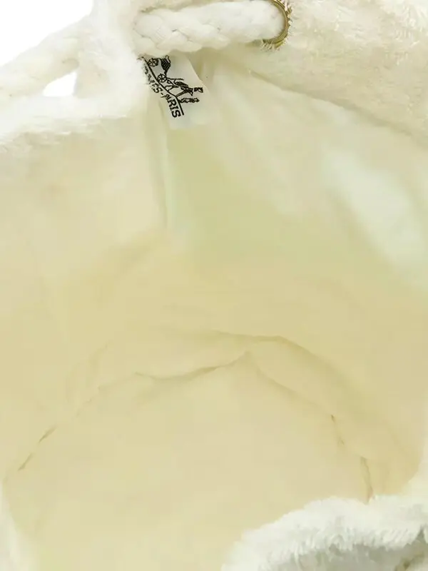 Hermès Embroidered Cotton Drawstring Bucket Bag