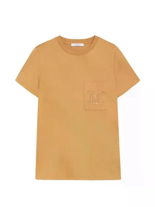 Max Mara Monogram-embroidered Chest-pocket T-shirt