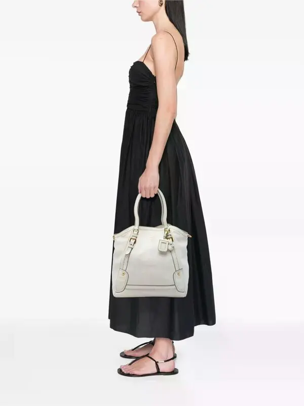 Prada Vitello Daino Convertible Tote Satchel - White