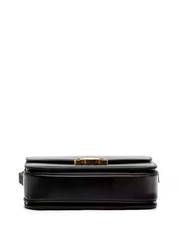 Celine Triomphe Crossbody Bag In Shiny Calfskin - Black
