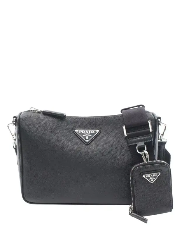 Prada 2000-2005 Saffiano Travel Crossbody Bag - Black