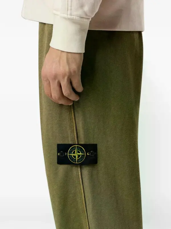 Stone Island 6200012 Malfilé Fleece 'old' Effect Regular-fit Joggers With Pockets - Green