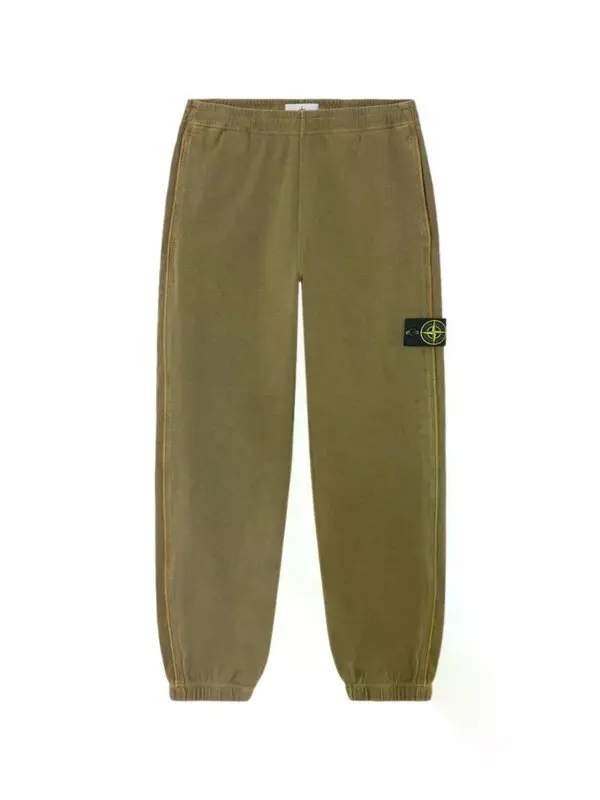 Stone Island 6200012 Malfilé Fleece 'old' Effect Regular-fit Joggers With Pockets - Green
