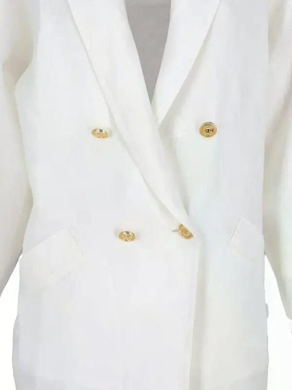 Max Mara Double-breasted Linen Blazer - White