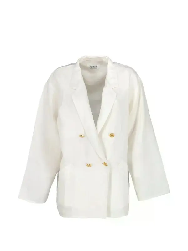 Max Mara Double-breasted Linen Blazer - White