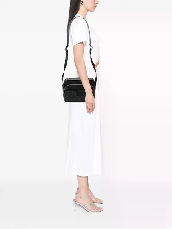 LOUIS VUITTON Monogram Taigarama Messenger Bag - Black