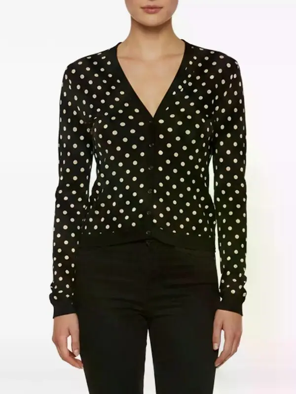 Moschino Polka Dot Knit Top And Cardigan Set