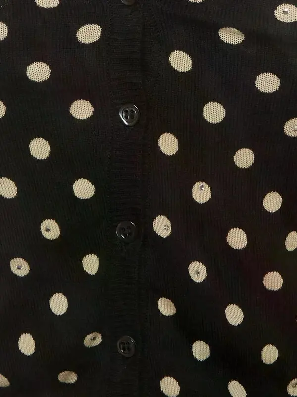Moschino Polka Dot Knit Top And Cardigan Set